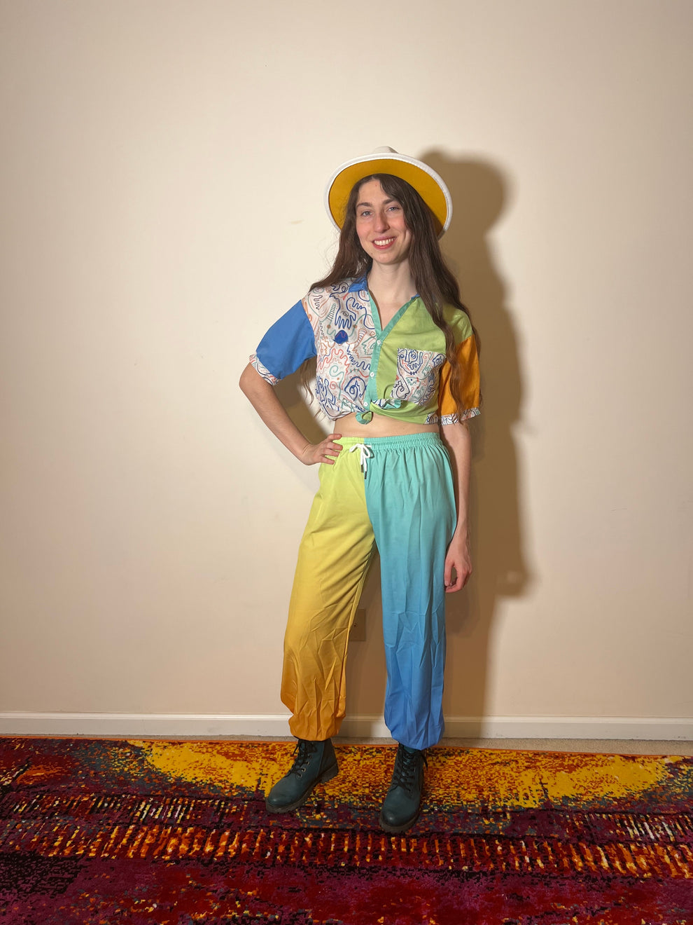 "Soul Scribbles Inverse" - Women's V-Neck Button Up Shirt – All Around Artsy Fashion